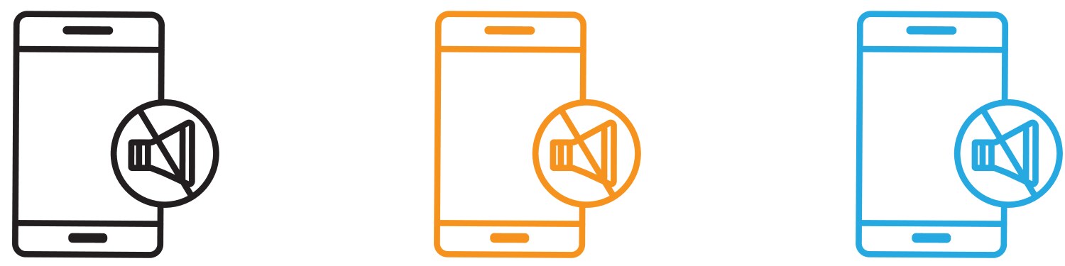 Silent phone icon logo set Royalty Free Vector Image