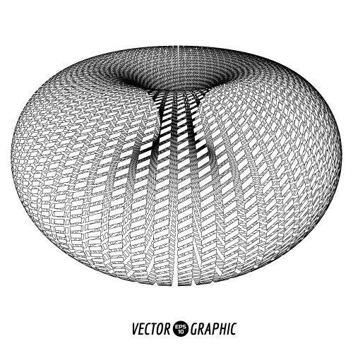 Abstract 3d wireframe shape or basic element Vector Image