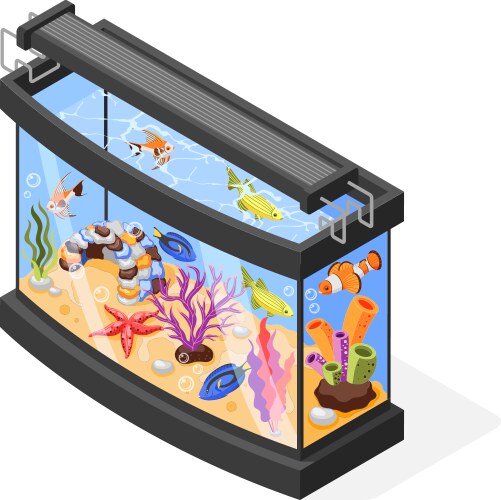 Aquarium tank cartoon Royalty Free Vector Image