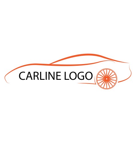 Calligraphic car logo Royalty Free Vector Image