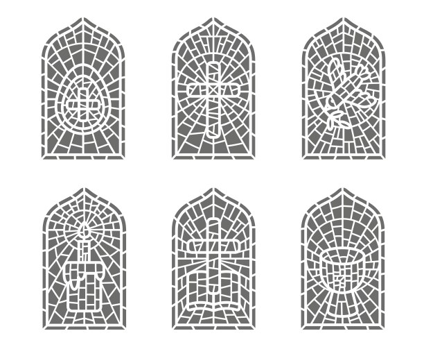 Church stained windows with religious easter Vector Image