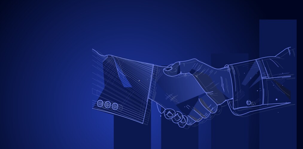 Handshake contract job interview - background Vector Image