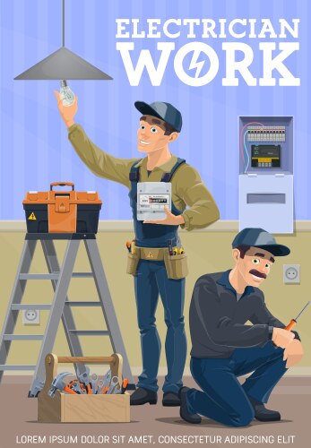 Electrical Poster Electrician Vector Images (over 360)