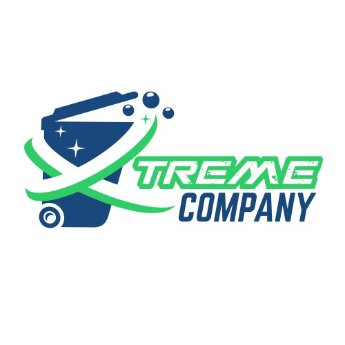 Modern trash can service logo Royalty Free Vector Image