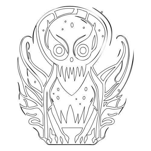 Monster alien outline sketch Royalty Free Vector Image
