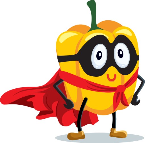 Strong superhero carrot cartoon character Vector Image