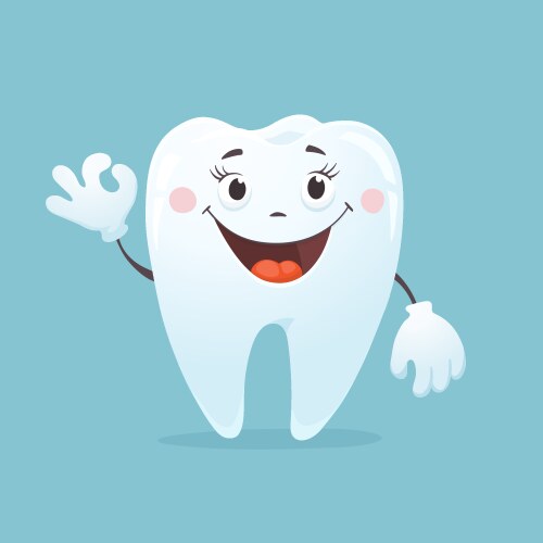 Cute cartoon tooth character with dental tool Vector Image