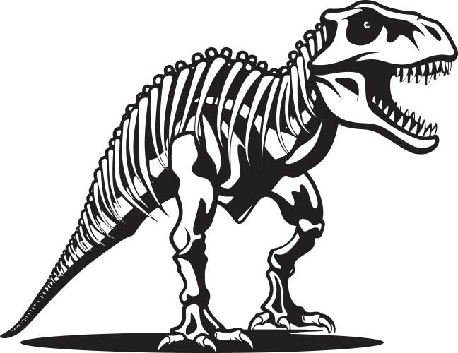 Rex resurgence t skeleton icon emblem Royalty Free Vector