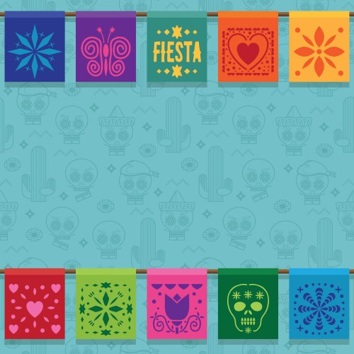 Mexican party bunting Royalty Free Vector Image