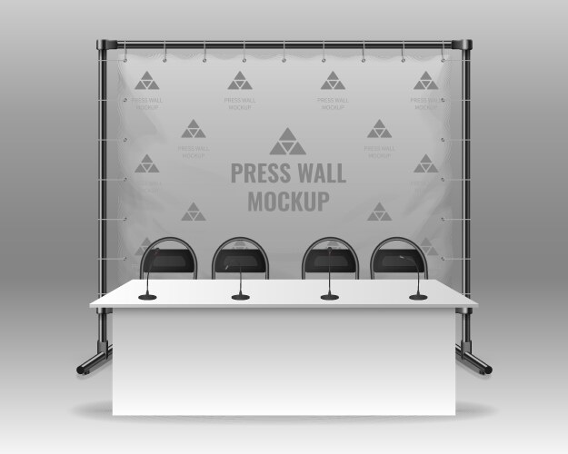 Realistic press wall mockup Royalty Free Vector Image