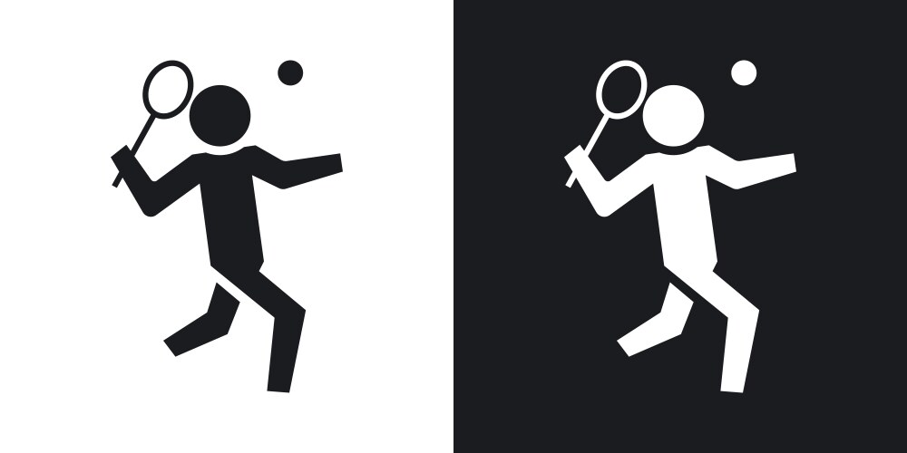 Badminton icon set on white background Royalty Free Vector