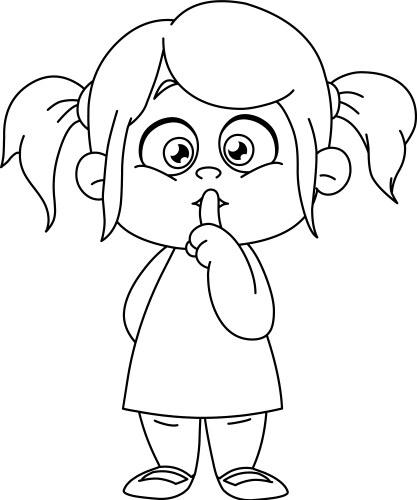 Lips hush silence finger gesture Royalty Free Vector Image