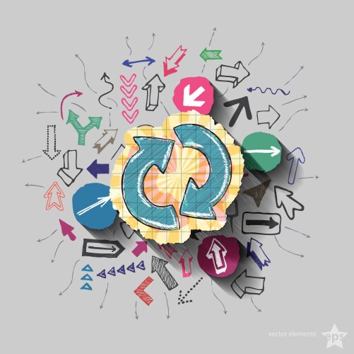 Garbage reclamation logo recycling arrows Vector Image