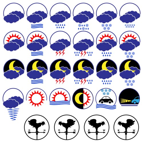 Natural disasters cartoon set extreme weather Vector Image