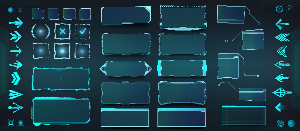 Hud futuristic user interface screen elements set Vector Image