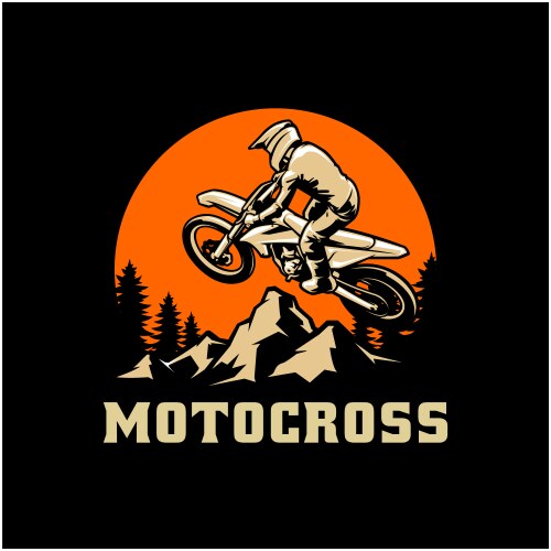Motocross goggles logo Royalty Free Vector Image