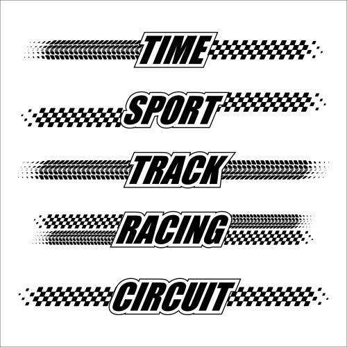 Racing text white checkered patterns Royalty Free Vector