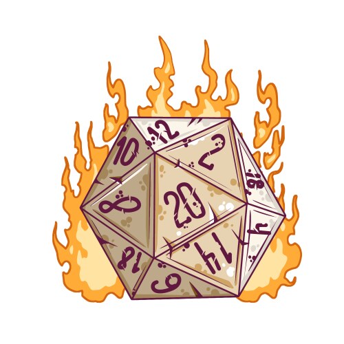 20 sided dice with numbers cartoon Royalty Free Vector Image
