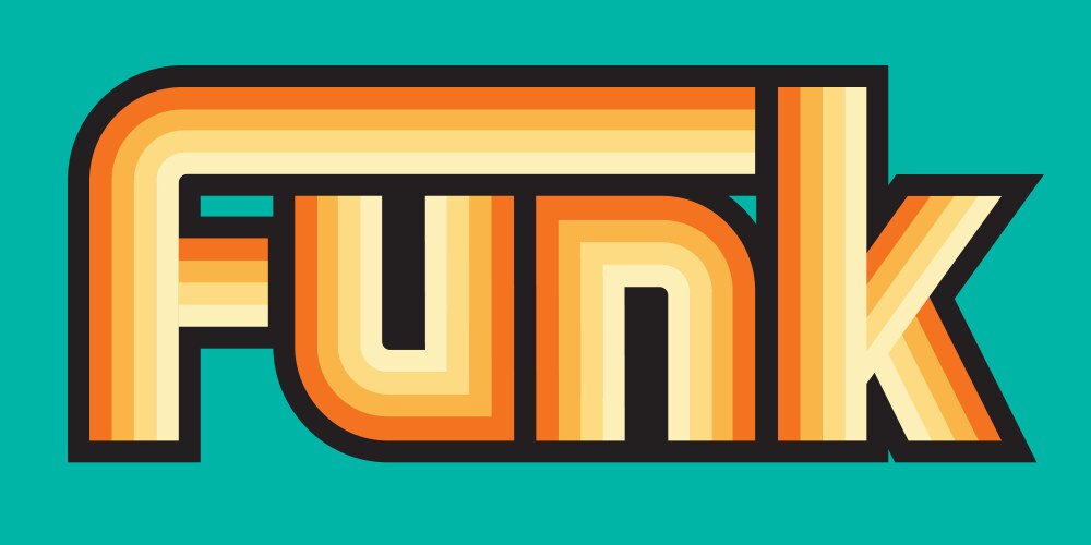 Funk music lettering type design image Royalty Free Vector