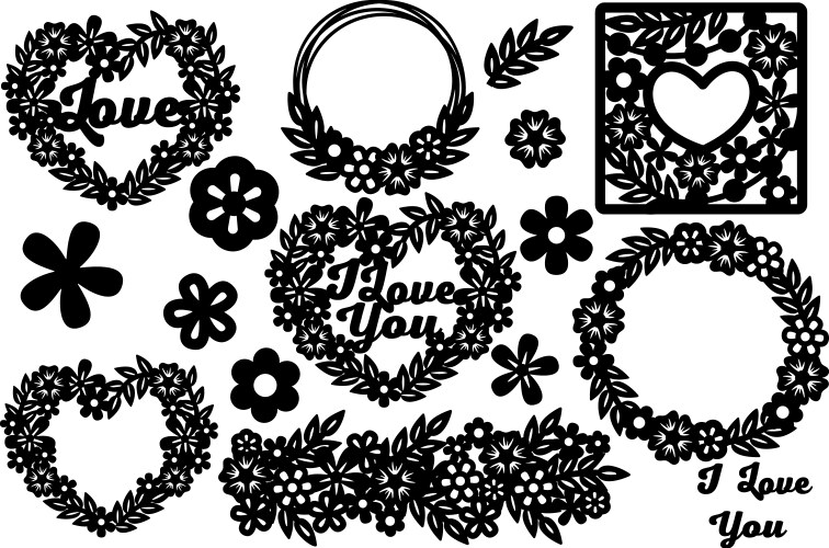 Laser Cut Flower Vector Images (over 5,700)