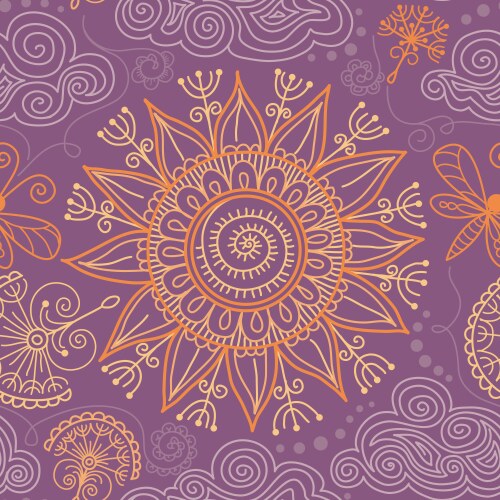 Seamless sunny floral pattern Royalty Free Vector Image