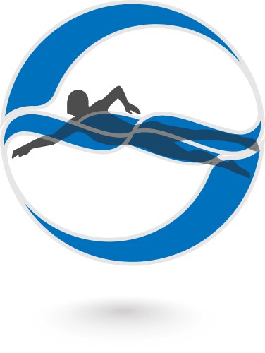 Swimmer athlete sports logo Royalty Free Vector Image