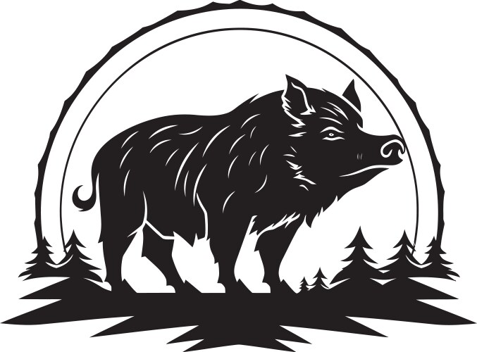 Thundering tusk boar symbol battalion iconic Vector Image