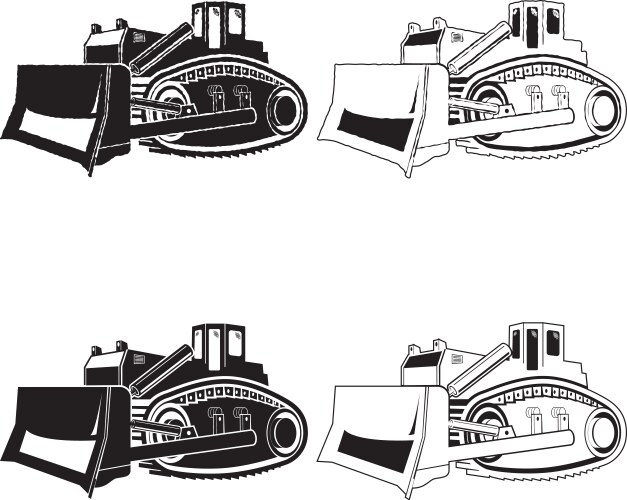 Bulldozer work company logo on a black background Vector Image