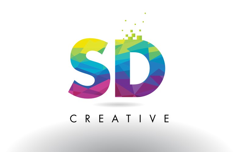 Sd s d letter logo design in black colors Vector Image
