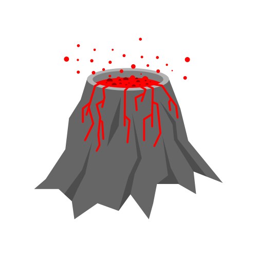Volcano cartoon isolated mountain with crater Vector Image