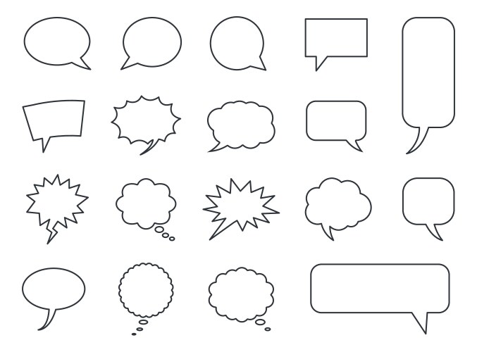 Blank comic book mock up with empty speech bubbles