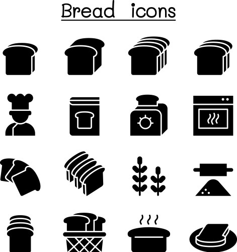Bread icons Royalty Free Vector Image - VectorStock
