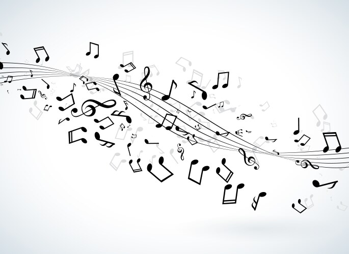 Music with Falling Notes and Vector Images (over 240)