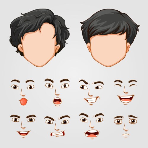 Boy with Different Facial Expressions Vector Images (over 1,400)