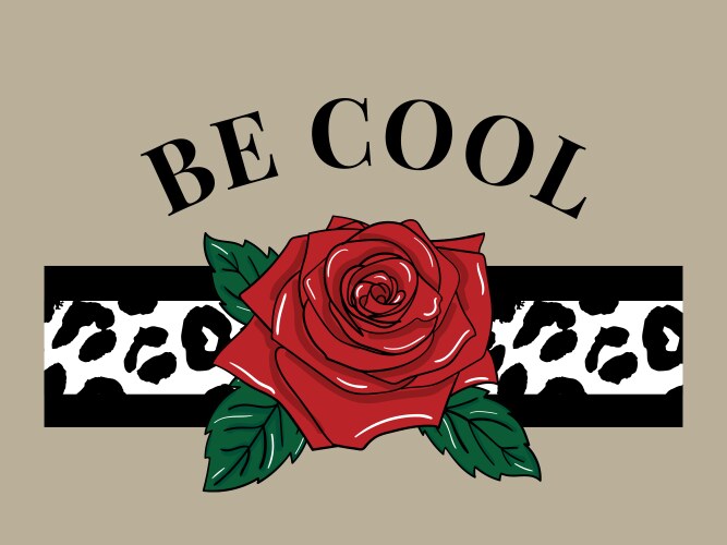 Wild cool slogan ripped off revealing leopard Vector Image