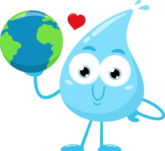 Water drop cartoon character Royalty Free Vector Image