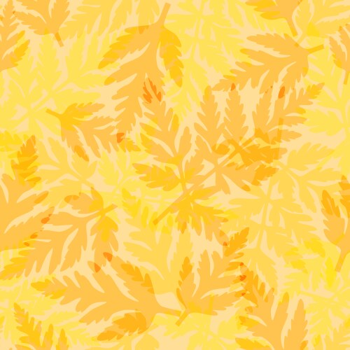 Vintage yellow leaf seamless pattern botanical Vector Image