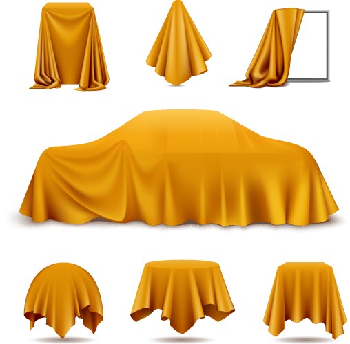 Cloth covered objects realistic set Royalty Free Vector