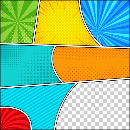 Comic book page background template with halftone Vector Image