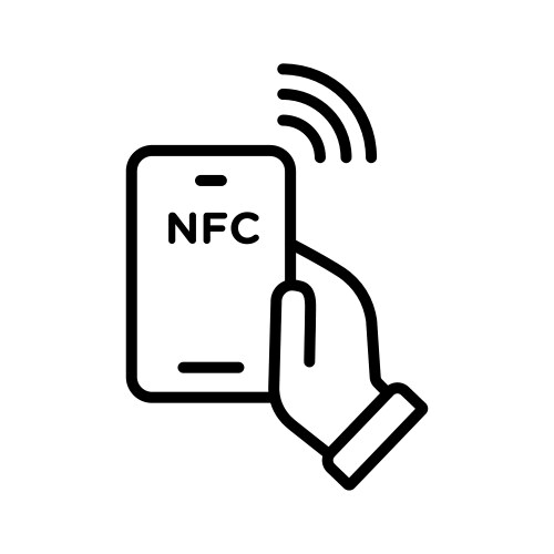 Nfc communication icon set smartphone contactless Vector Image