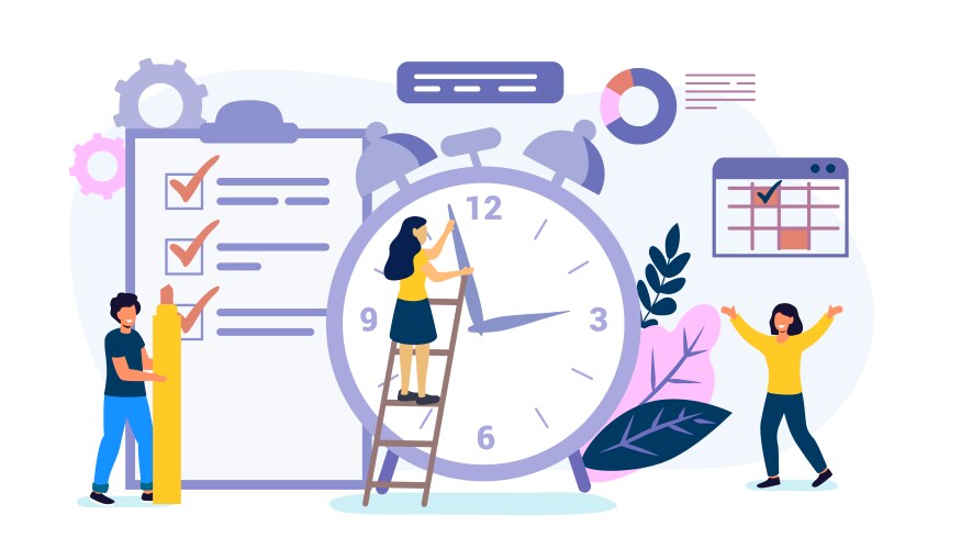 Deadline man doesnt have time to complete Vector Image