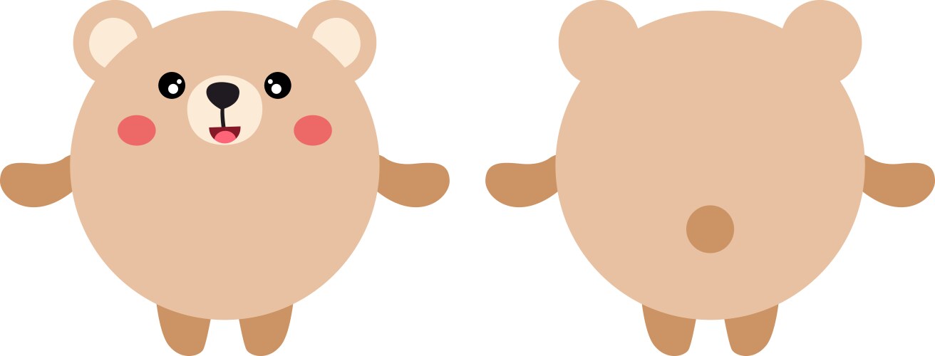 Front and Back Cartoon Animals Vector Images (over 1,200)