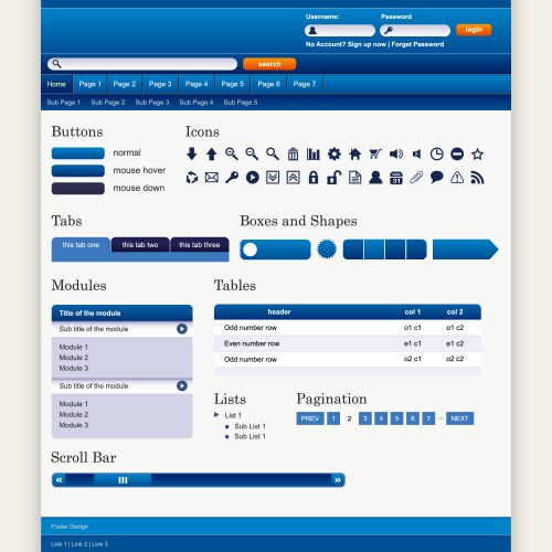 Web design elements set5 Royalty Free Vector Image