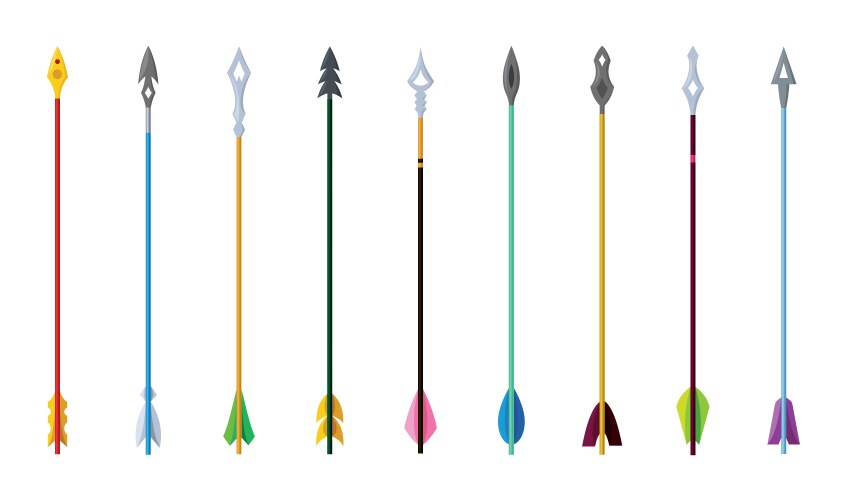 Medieval arrow fighting decorative cartoon arrows Vector Image