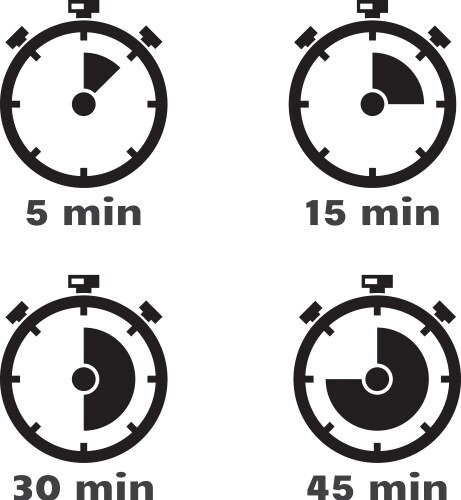 30 timer minutes symbol black style Royalty Free Vector