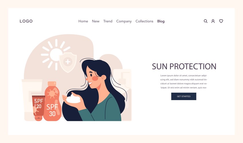 Acne treatment web banner or landing page Vector Image