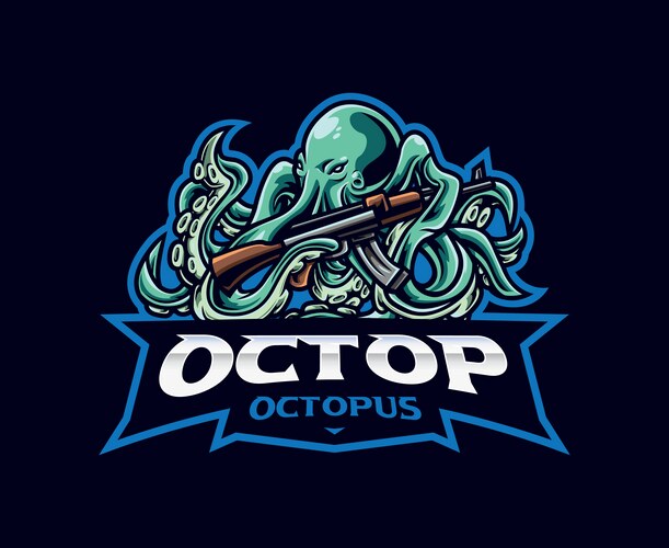 Octopus sport mascot logo design Royalty Free Vector Image