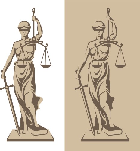 Lady justice statue Royalty Free Vector Image - VectorStock