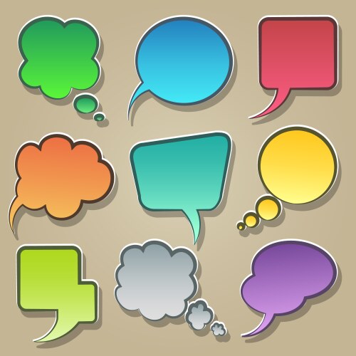 Colorful speech bubbles set Royalty Free Vector Image