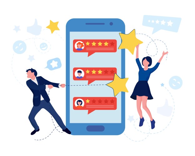 Customer filling up survey form Royalty Free Vector Image